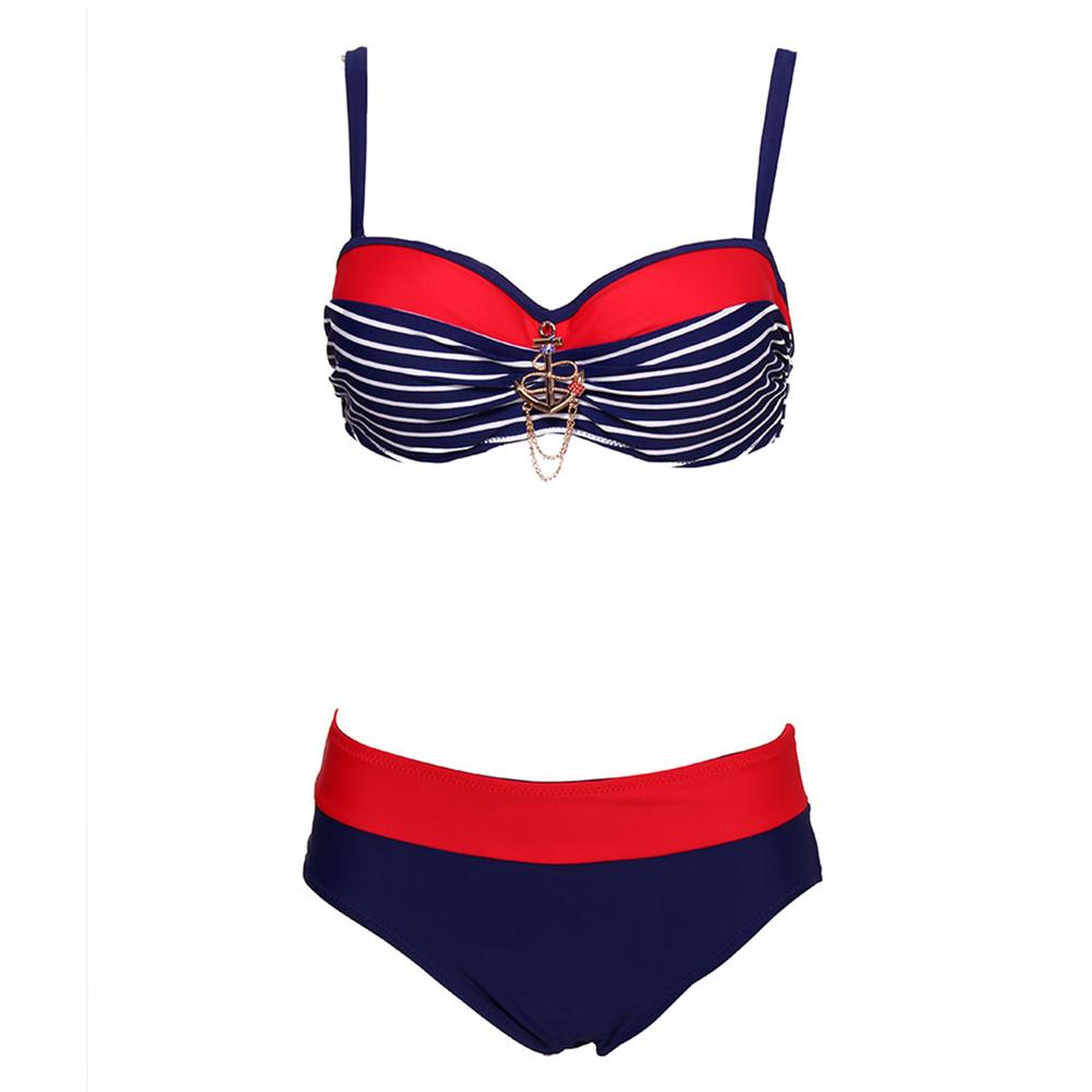 Buy Andzhelika Sexy Striped Bandeau Bikinis Women Swimsuit Plus Size ...